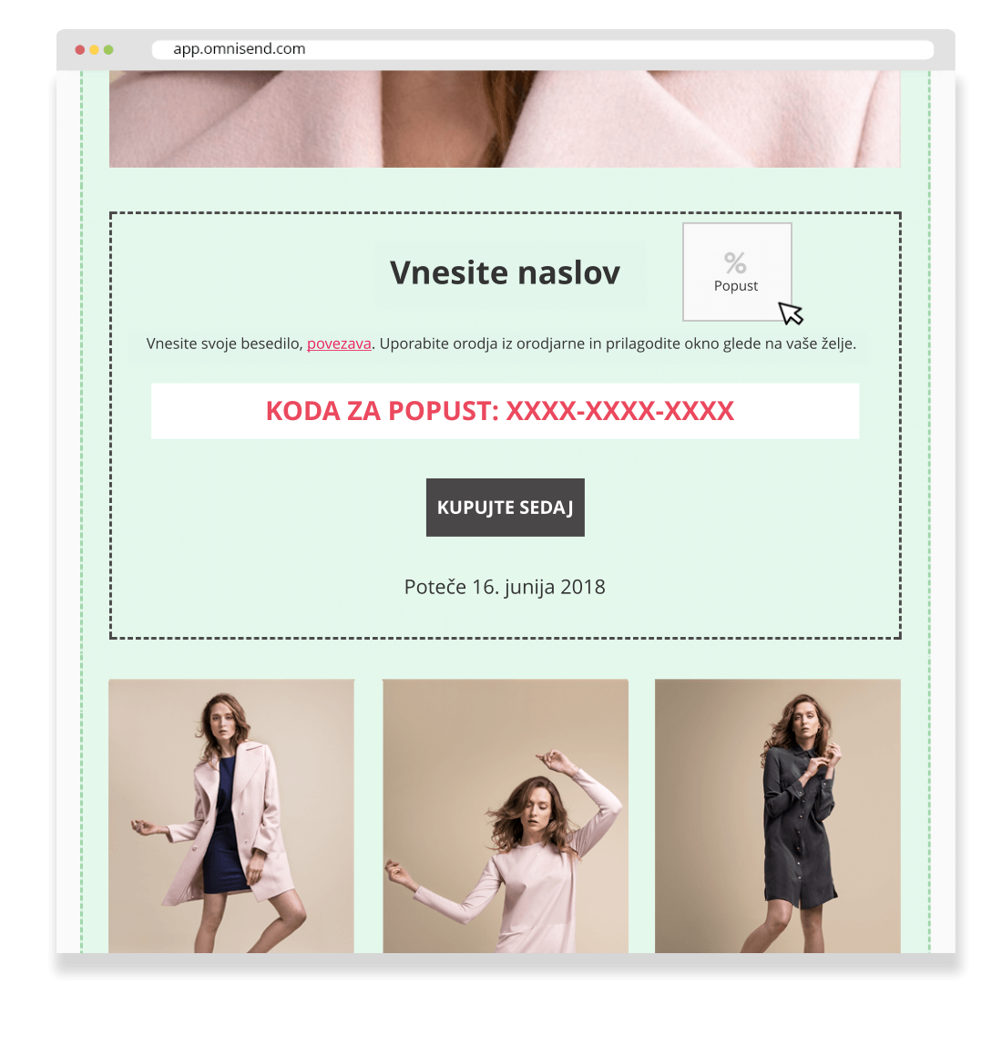 Kupon s kodo za popuste | Marketing avtomatizacija za spletne trgovine ...